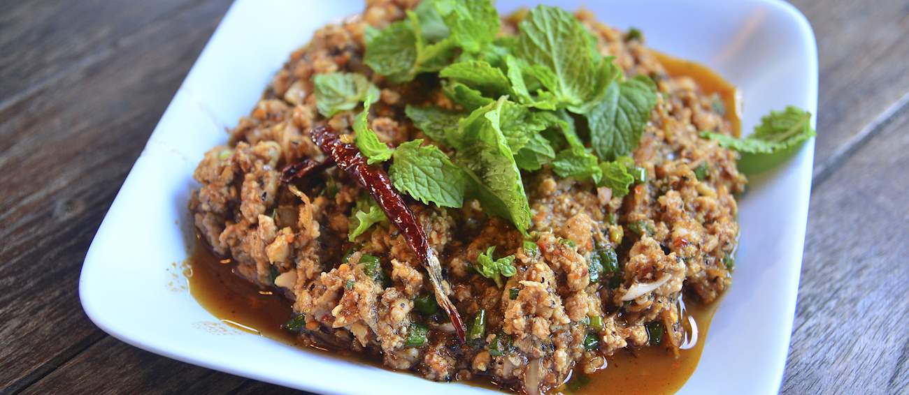 Larb | Traditional Ground Meat Dish From Laos, Southeast Asia