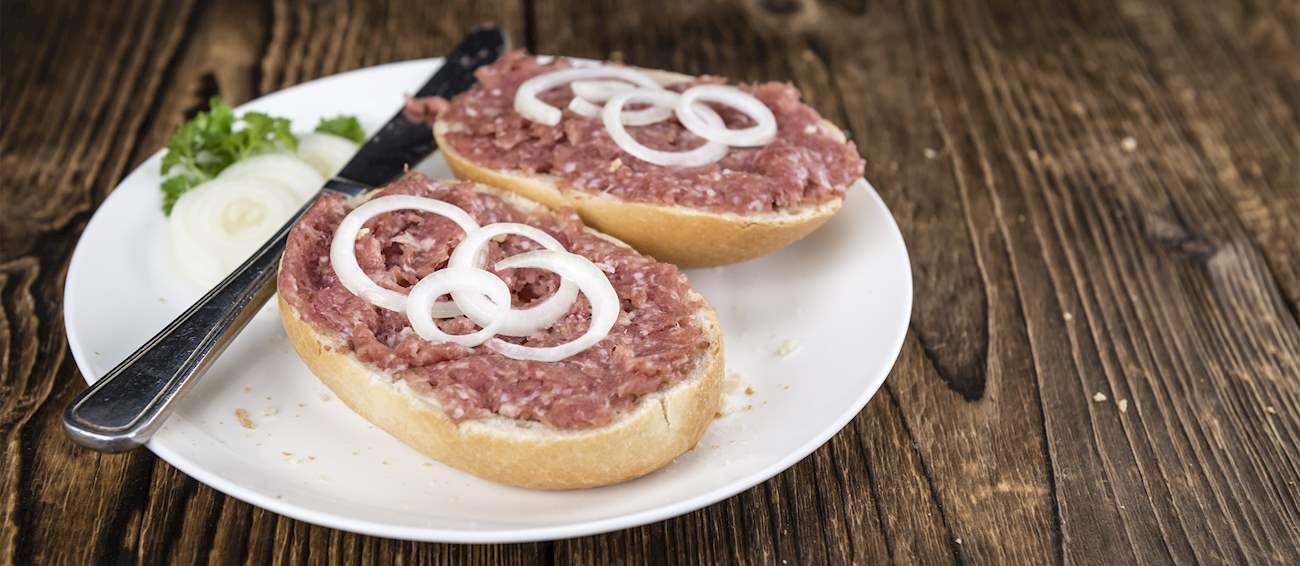 Mettbrötchen | Traditional Sandwich From Germany, Central Europe