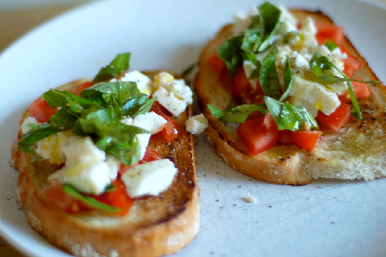 Bruschetta Alla Caprese | Traditional Appetizer From Capri Island, Italy