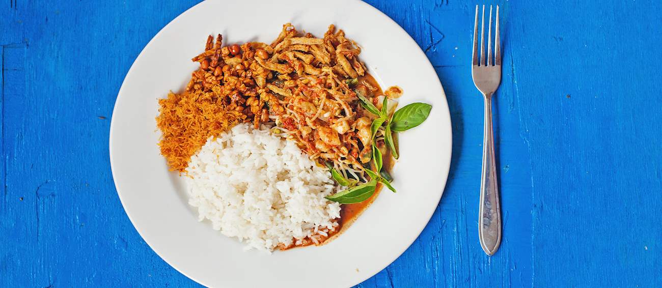 Nasi Pecel | Traditional Rice Dish From East Java, Indonesia