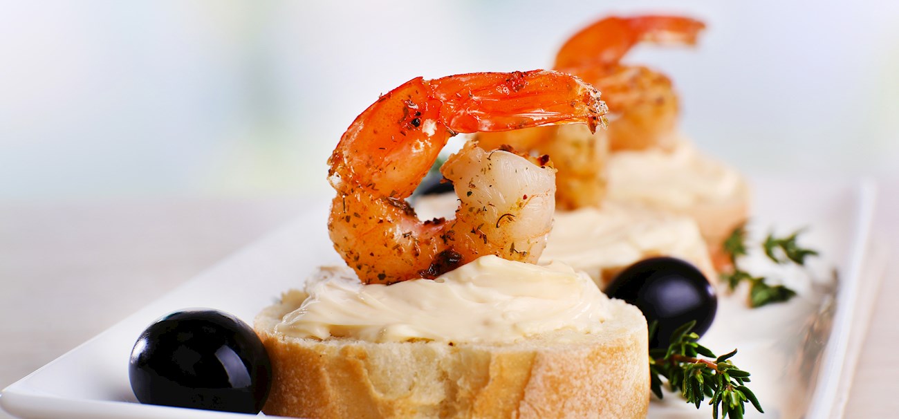 Canapés Aux Crevettes | Traditional Appetizer From France, Western Europe