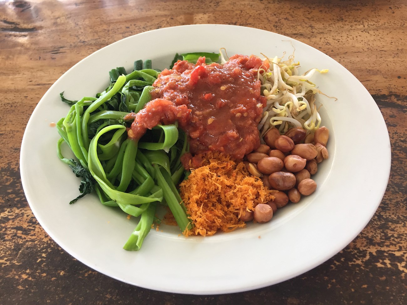 Plecing Kangkung | Traditional Vegetable Dish From Lombok Island, Indonesia
