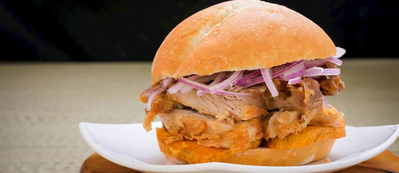 Pan Con Chicharrón | Traditional Sandwich From Peru
