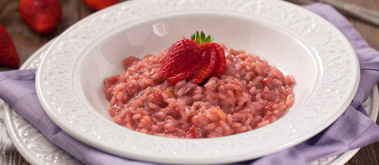 Risotto Alle Fragole | Traditional Rice Dish From Italy, Western Europe