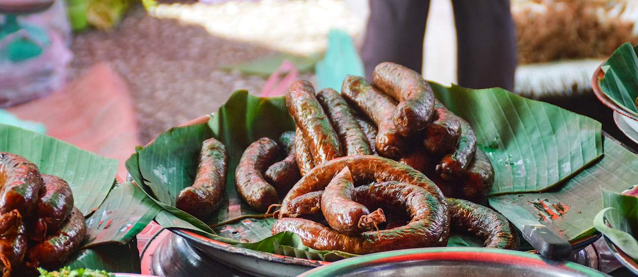 Sai Kok | Traditional Cooked Sausage From Laos, Southeast Asia